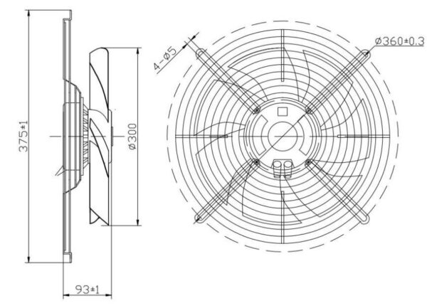 300mm EC Axial Fan - Xhengxin